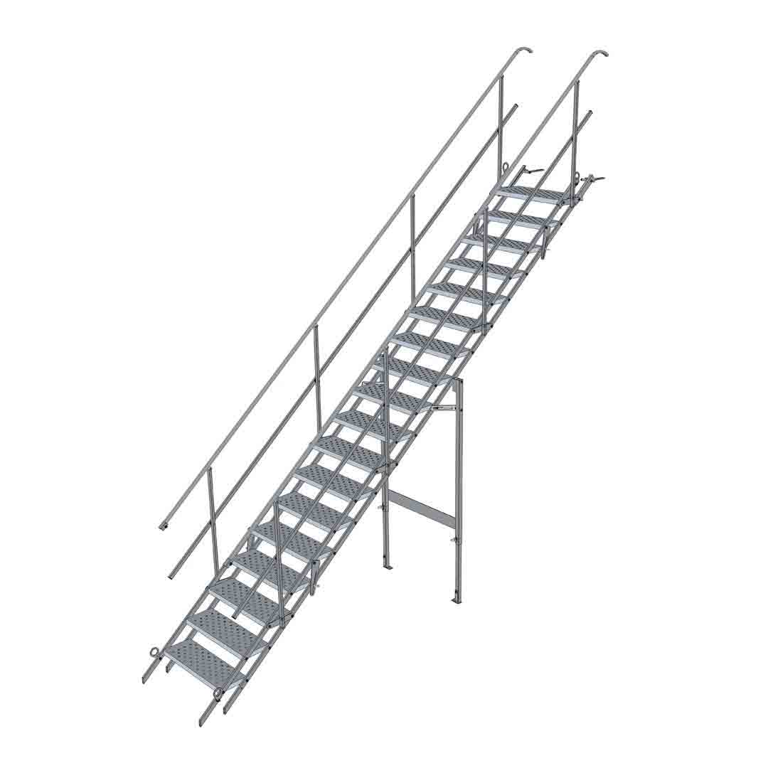 Escalier de Chantier 18 Marches Accès Chantier Largeur 1000 mm HAKI